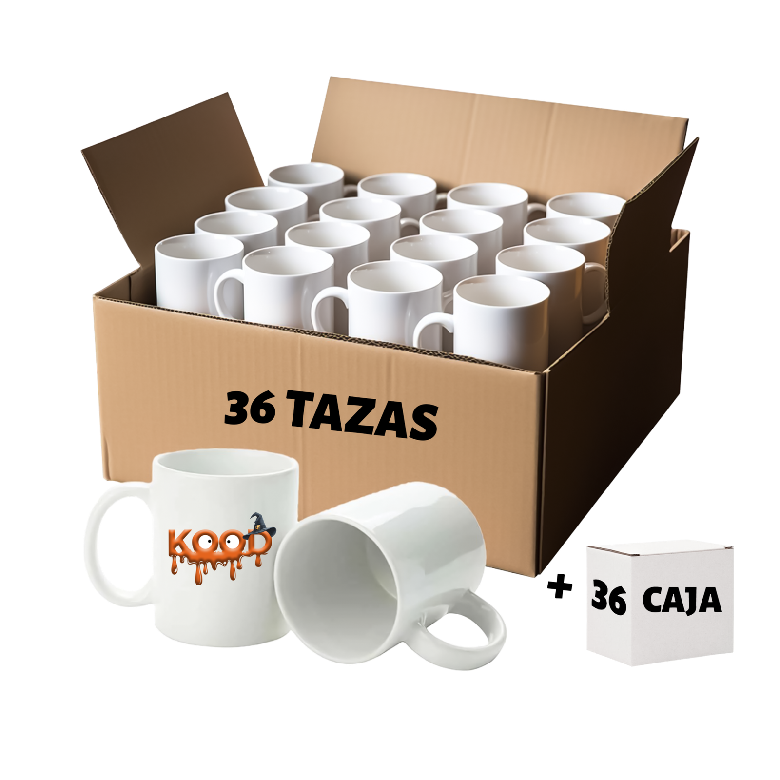 Caja de 36 Tazas - ORCA AAA - Kood - Personalización